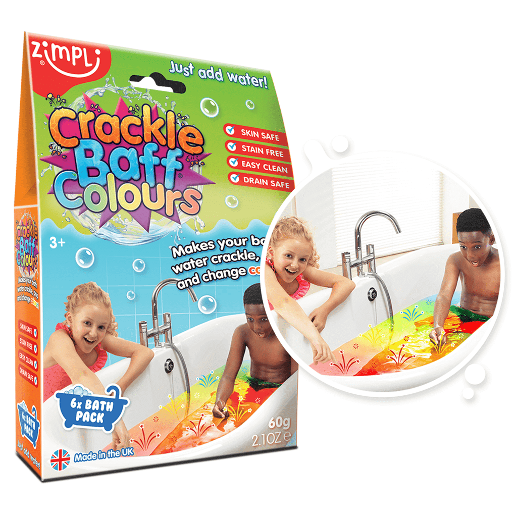 Zimpli Crackle Baff Colours - Sensory Bath Powder for Kids – Playinc